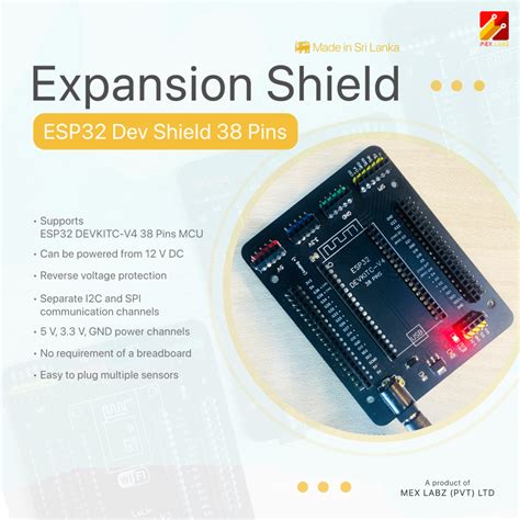 Esp32 Development Shield 38 Pins Mex Labz