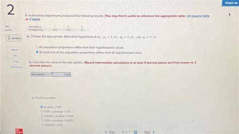 Solved A Multinomial Experiment Produced The Following