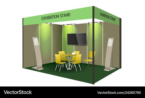 Exhibition Stand Display Design With Table Vector Image