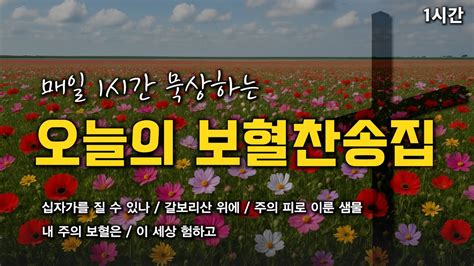 오늘의 보혈찬송 연속듣기 매일 1시간 묵상하는 오늘의 보혈찬송 모음 🙏🏻 중간광고 없음 갈보리산 위에 내 주의 보혈은 찬송가 연속 듣기 보혈찬송집