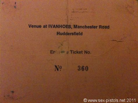 God Save The Sex Pistols Ivanhoes Huddersfield Ticket From