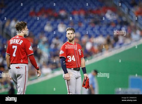 Washington Nationals Right Fielder Bryce Harper And Washington Nationals Shortstop Trea Turner
