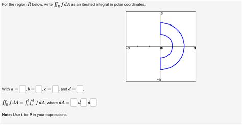 solved for the region r ﻿below write ∬rfda as an iterated