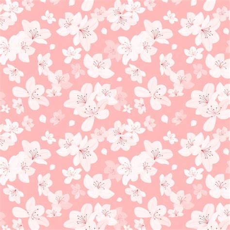 Premium Vector Sakura Blossom Pattern In Flat Design