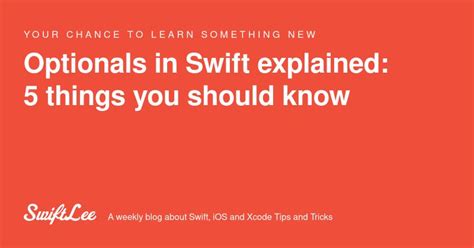 🚀 Antoine Van Der Lee On Linkedin Optionals In Swift Explained 5 Things You Should Know