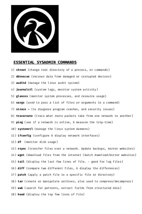 linux cheat sheet commands pdf download printable