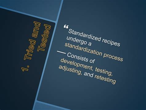 Recipe Development And Standardization Pptx Cooking Food And Drink