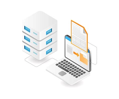 Premium Vector Transfer Computer Data To Server