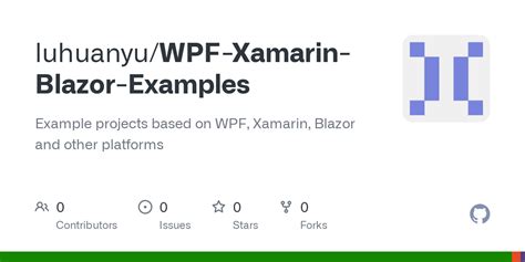 GitHub Luhuanyu WPF Xamarin Blazor Examples Example Projects Based On WPF Xamarin Blazor