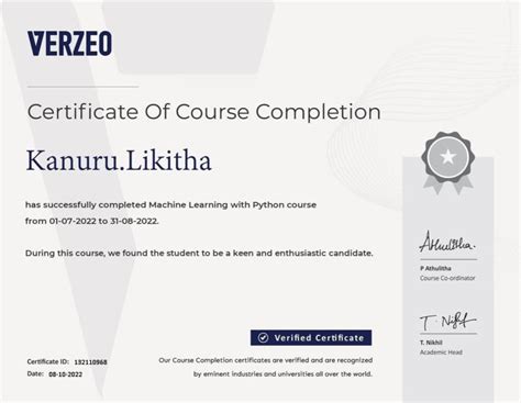 kanuru likhitha on linkedin machinelearning python ai verzeo innovation
