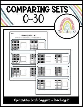 Comparing Sets To 30 With Ten Frames 0 30 By Teaching K TPT