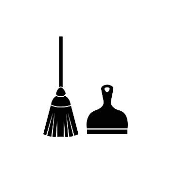 Icon Of Broom And Dustpan A Minimalistic Vector Illustration For Web