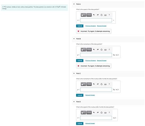 Solved A C Nucleus Initially At Rest Emits A Beta Chegg Com