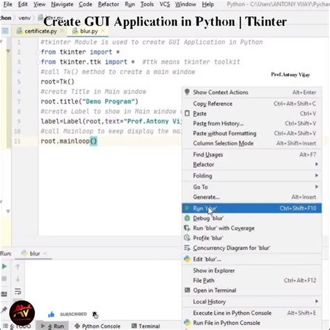 Create Gui Application In Python Tkinter Profantony Vijay Shorts