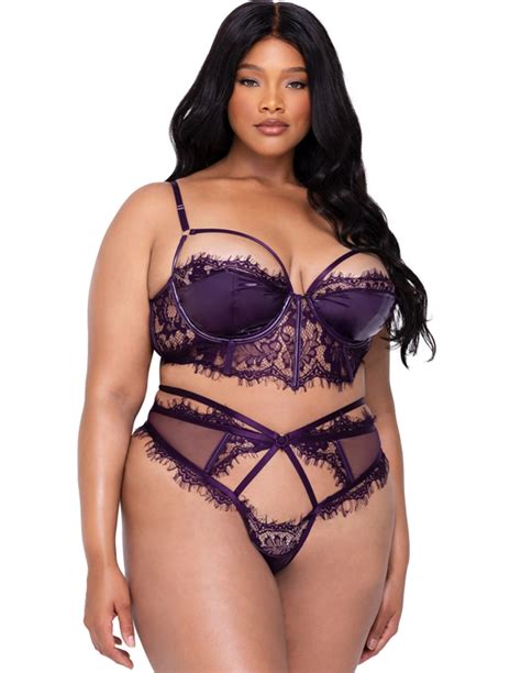 Sugar Plum Plus Size Longline Bra And Panty Li652q 04074 Lovers Lane