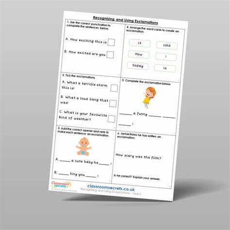 Year 2 Recognising And Using Exclamations Application Resource Classroom Secrets