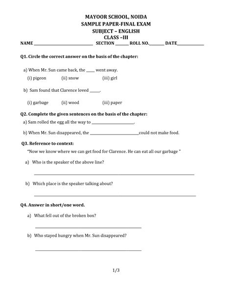 Sample Paper Final Exam Eng 2022 23 Mayoor School Noida Sample