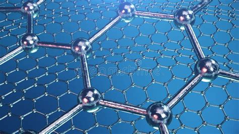 3d Illustration Structure Of The Graphene Or Carbon Surface Abstract Nanotechnology Hexagonal