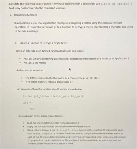 solved calculate the following in a script file terminate