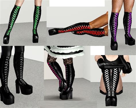 My Sims 3 Blog Chunky Platform Unisex Leather Boots By Wiktoria Von Frege