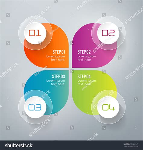 Four Steps Infographics Can Illustrate Strategy Stock Vector Royalty Free 371484145 Shutterstock