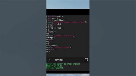 Prime Number Program In C Viral Shorts Programming Youtube
