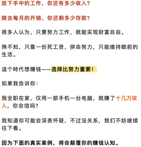 在家靠做副业月入3w： 成年人的世界钱是底气！！！！