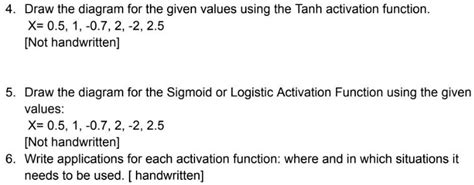 solved 4 draw the diagram for the given values using the tanh