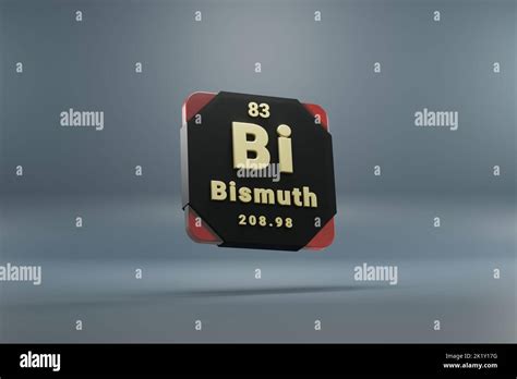 Beautiful Abstract Illustrations Standing Black And Red Bismuth Element Of The Periodic Table