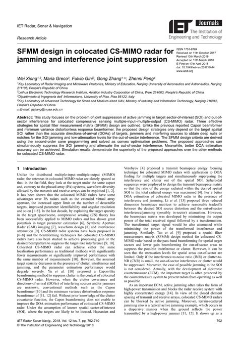 Pdf Spatial Filter Measurement Matrix Design In Colocated Cs Mimo