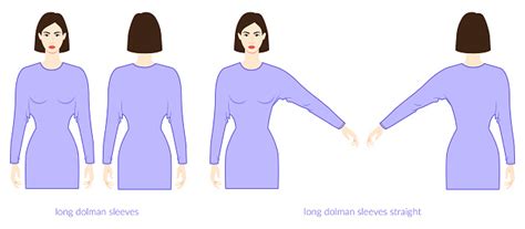 Dolman 소매 Magyar 긴 길이 옷 캐릭터 Lavander 탑 셔츠 드레스 테크니컬 패션 일러스트레이션에 아름 다운 아가씨 플랫 의류 템플릿 앞면 뒷면 여성 남성