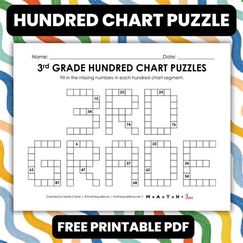 Hundred Chart Puzzle Collection Math Love