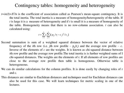 PPT Contingency Tables And Correspondence Analysis PowerPoint Presentation ID