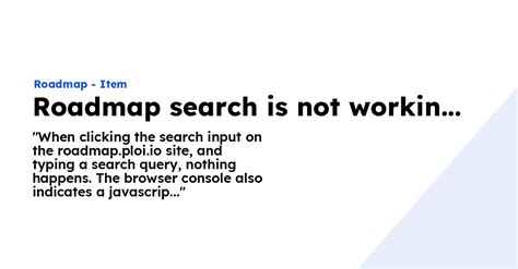 Roadmap Search Is Not Working Ploi Roadmap