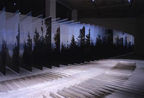 Layer Drawing Installation Creates 3 D Environments With Photos On Glass