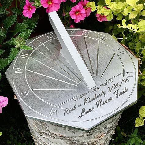 Custom Engraved Unique Octagonal Sundial Apollo Sundials