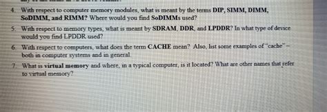 Solved With Respect To Computer Memory Modules What Is Chegg
