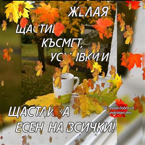Желая щастие късмет усмивки и щастлива есен на всички 🍁🍀 By Добро утро и прекрасен ден