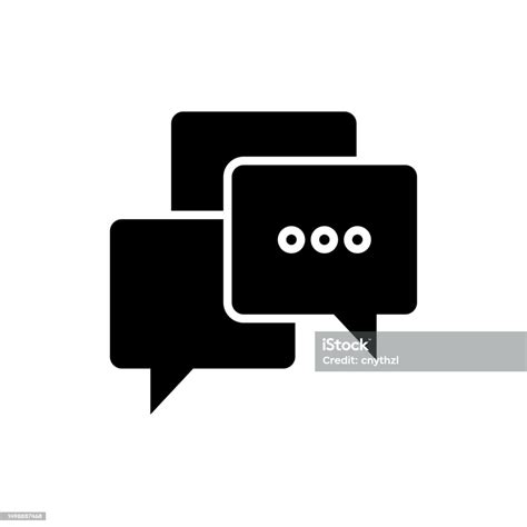 Chat Icon Solid Style Vector Icon Design Element For Web Page Mobile