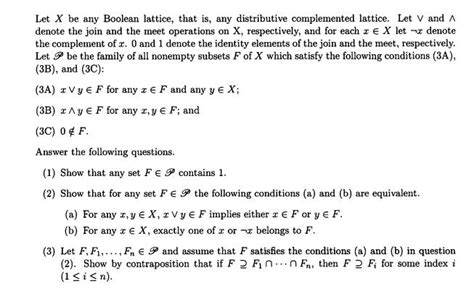 Solved Let X Be Any Boolean Lattice That Is Any