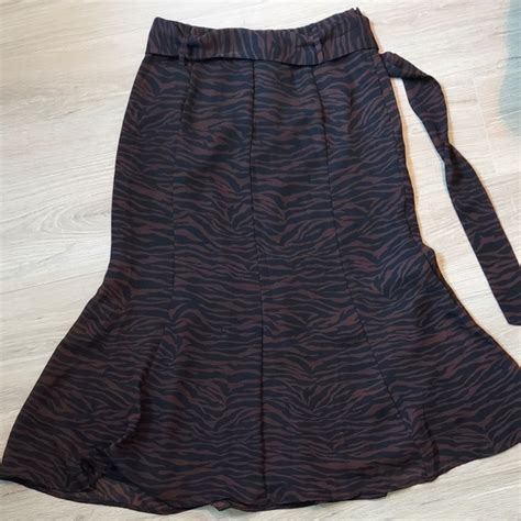 kasper skirts kasper tiger striped brown and black mesh skirt with