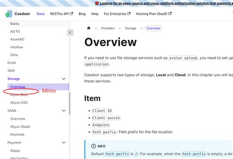 Docs Add Minio Storage Provider Docs · Issue 2032 · Casdoorcasdoor