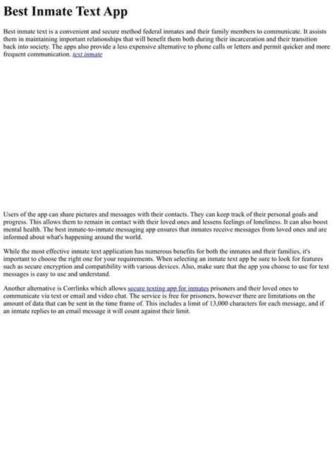 Ppt Best Inmate Text App Powerpoint Presentation Free Download Id 13593045