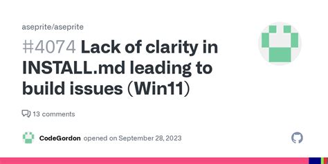 Lack Of Clarity In Installmd Leading To Build Issues Win11 · Issue 4074 · Asepriteaseprite