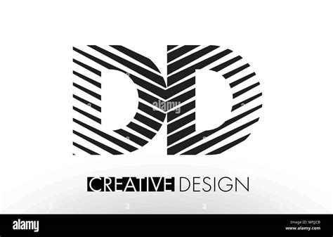 Dd D D Lines Letter Design With Creative Elegant Zebra Vector