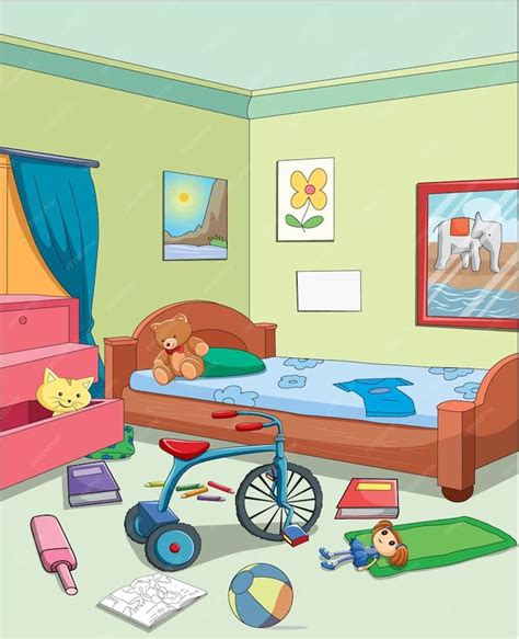 Premium Vector Vector Illustration Showing Messy Room With Things