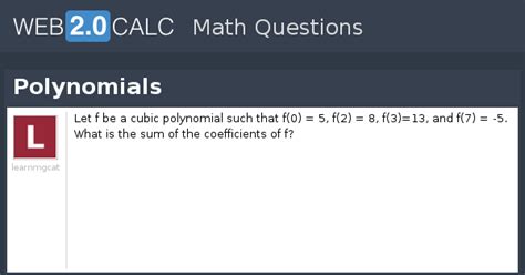 View Question Polynomials