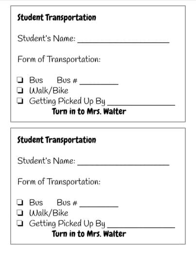 Transportation Form By Waltmart Tpt