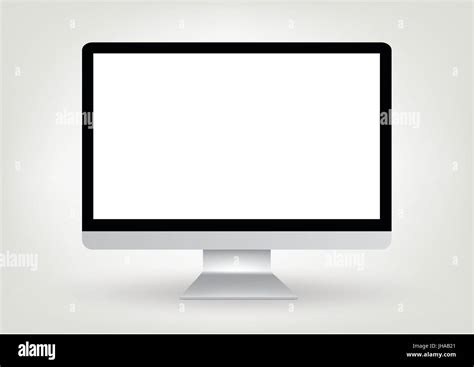 Modern Desktop Computer Monitor With Blank Screen Isolated On Gray