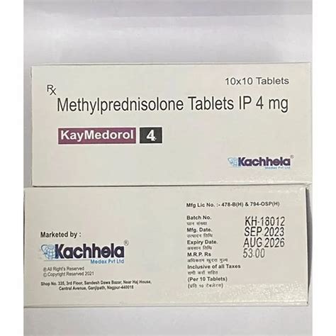 4 Mg Methylprednisolone Tablet At ₹ 53 Strip Methylprednisolone